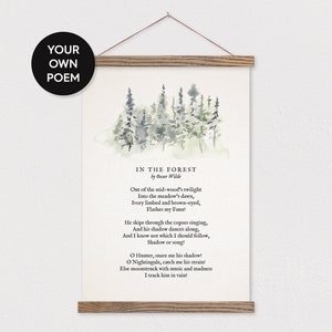 Custom Poem With Forest Tree Art - Hanging Canvas Art Pix - Etsy