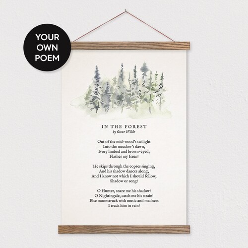 Custom Poem With Forest Tree Art Hanging Canvas Art Pix | Etsy