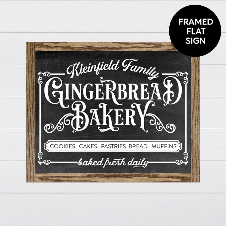 Gingerbread Bakery Sign Farmhouse Custom Holiday Sign - Etsy