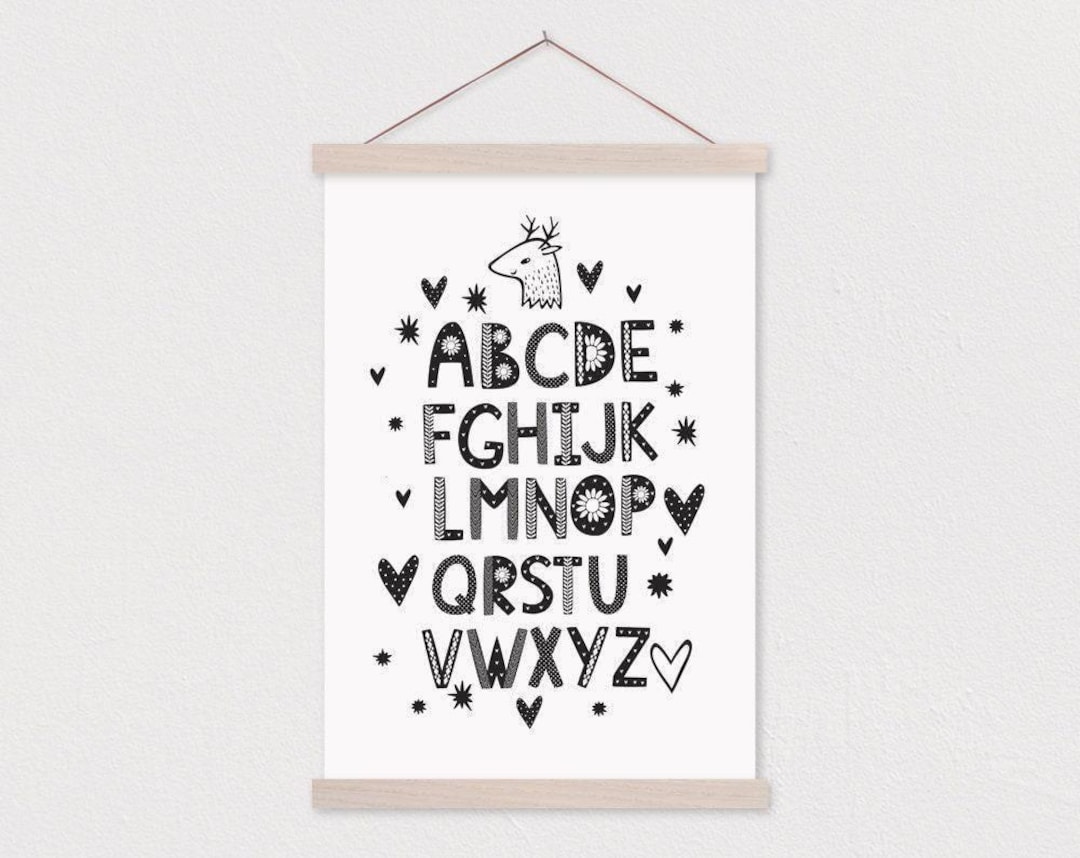 Whimsy Alphabet - Scandinavian Nursery Wall Art Decor - Etsy