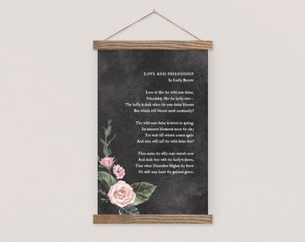 Simple Flower Poem Wall Art Custom Flower Wall Hanging Floral Sketch ...