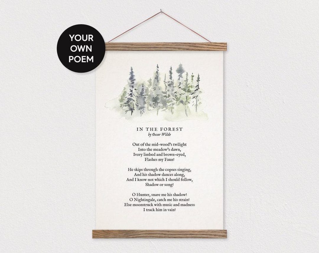 Custom Poem With Forest Tree Art - Hanging Canvas Art Pix - Etsy