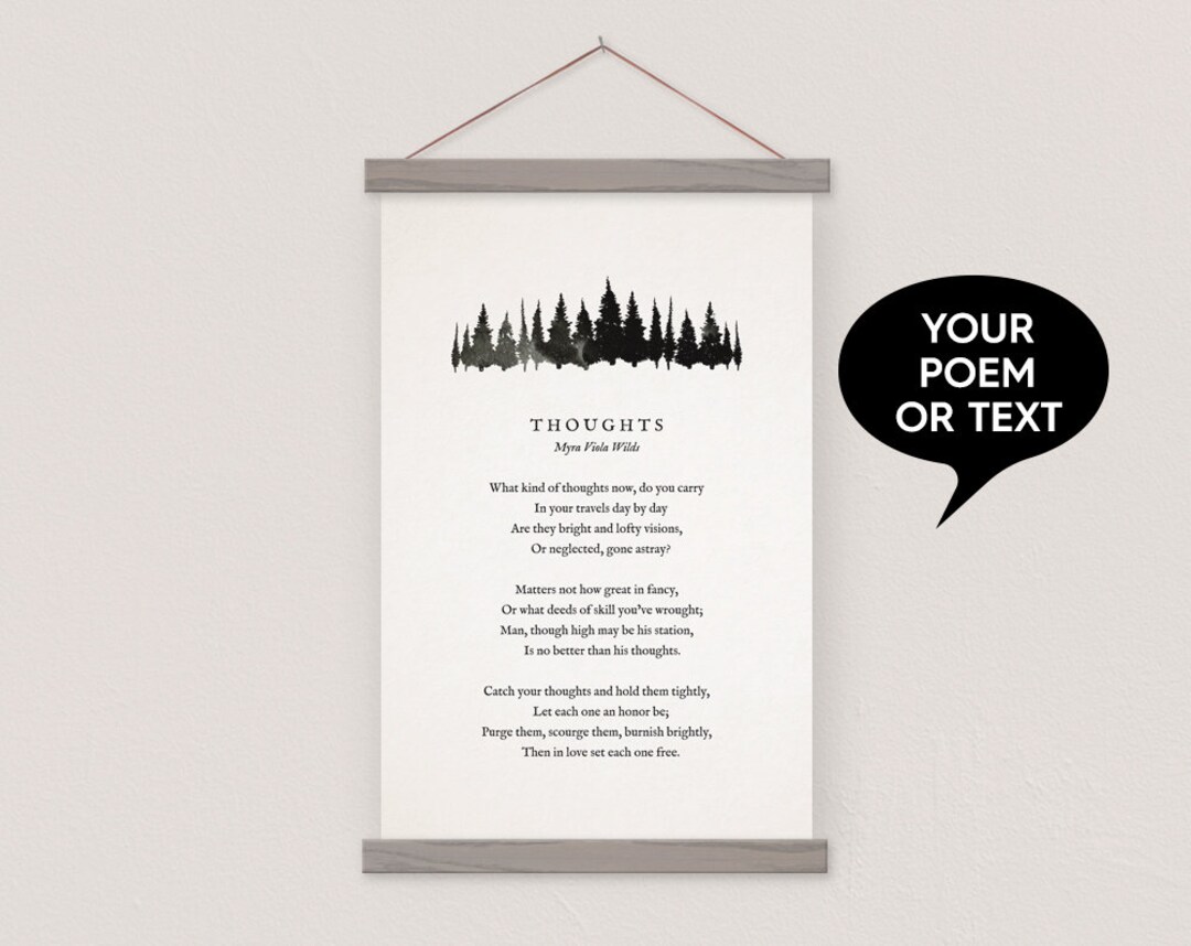 Pine Tree Silhouette - Poems - Letter - Pine Tree Wall Hanging - Custom ...