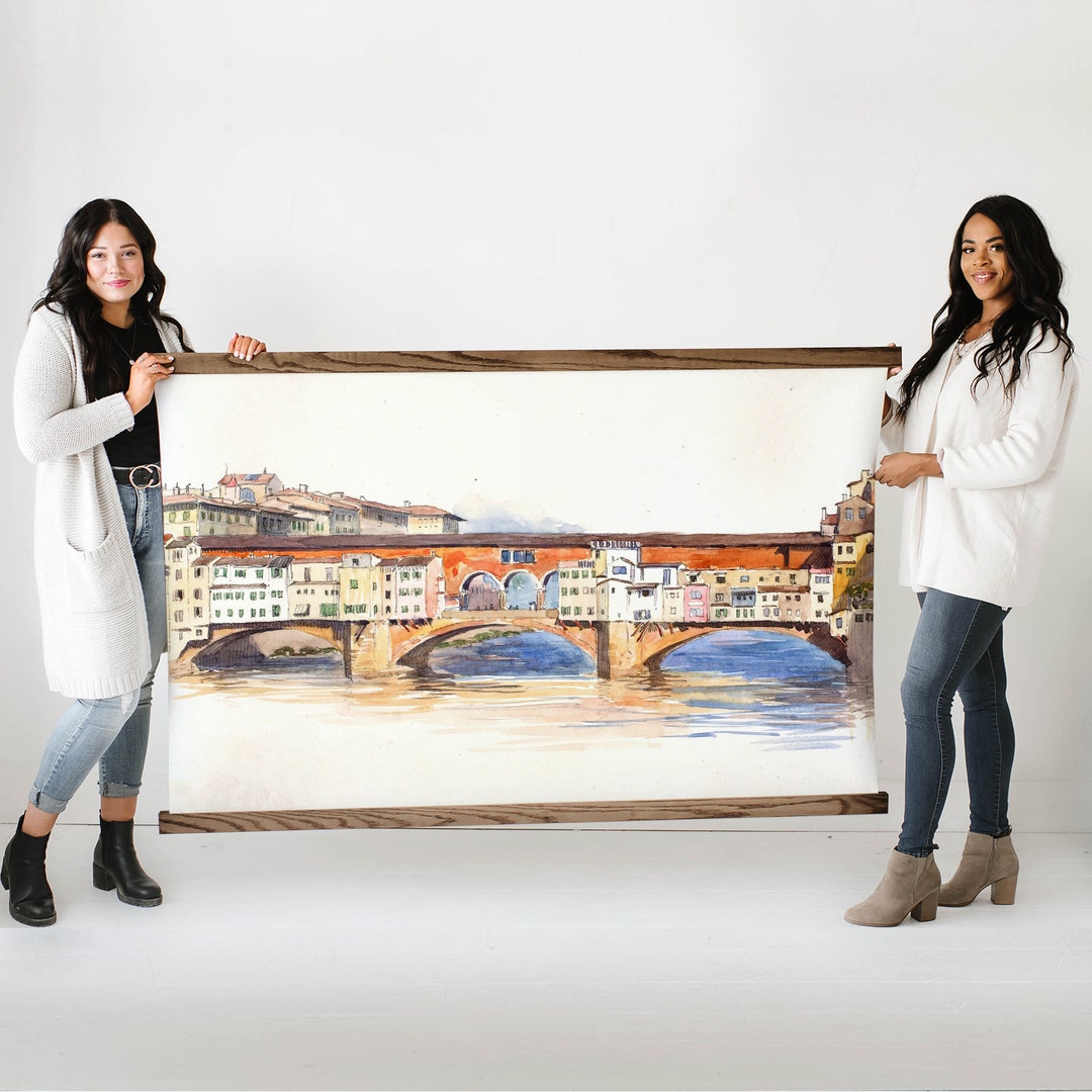 Huge Wall Art- Ponte Vecchio Italy Bridge- Framed Canvas Large Wall Art ...