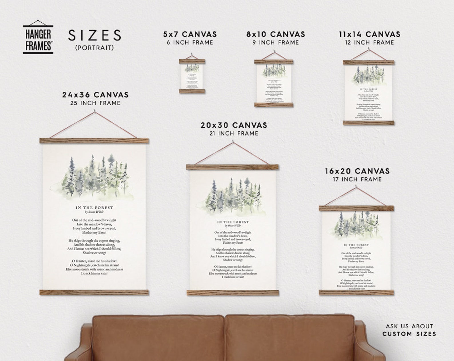 Custom Poem With Forest Tree Art Hanging Canvas Art Pix | Etsy