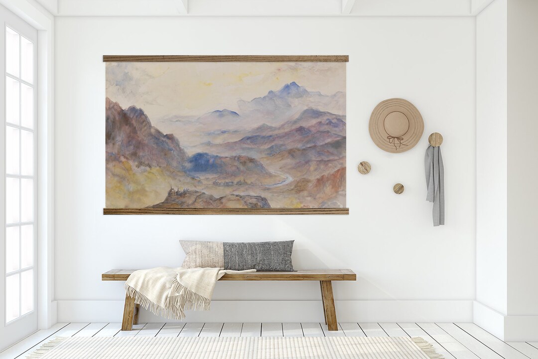 Huge Wall Art- Mist Rising Mountain Scene- Landscape Painting Art - Etsy