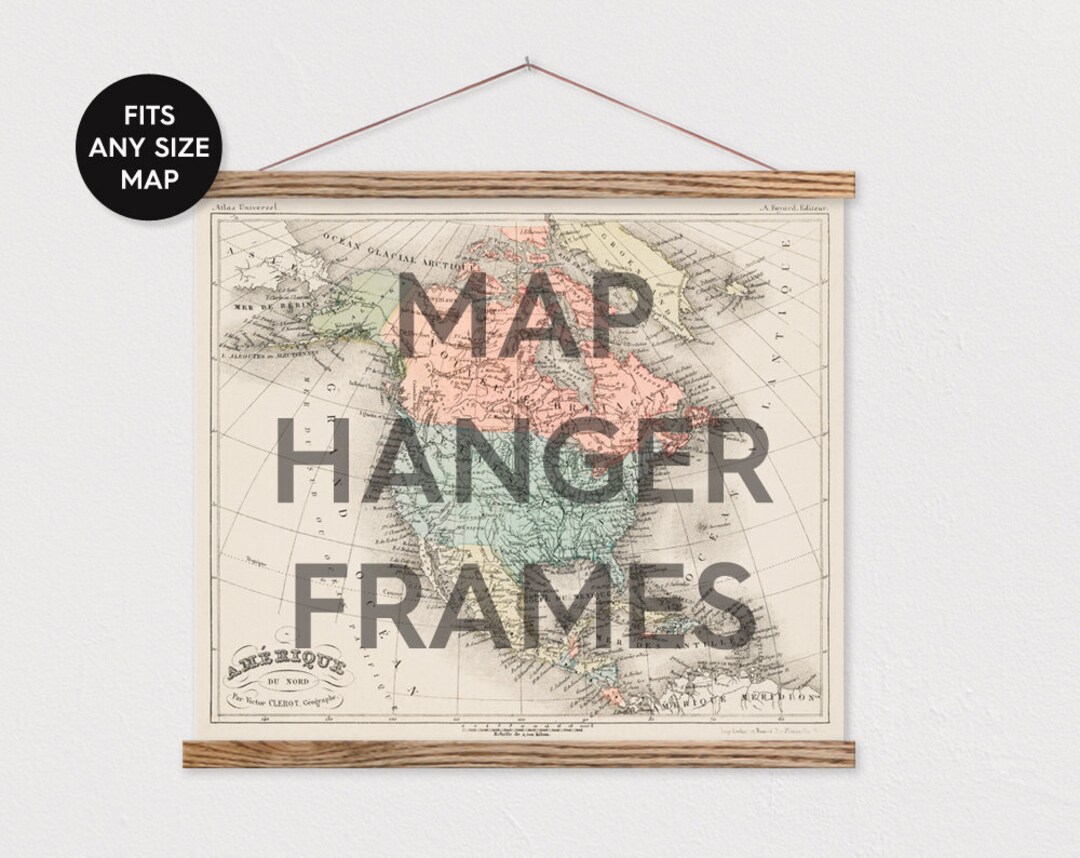 Map Hanger Frame - Magnetic Wood Poster Hanger - Etsy
