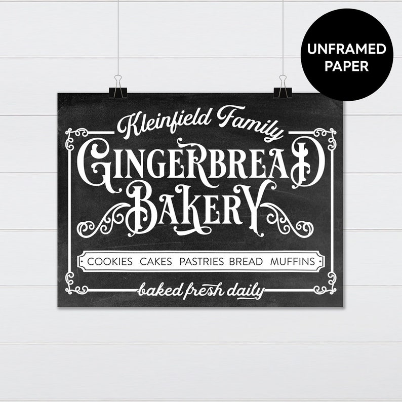Gingerbread Bakery Sign Farmhouse Custom Holiday Sign - Etsy
