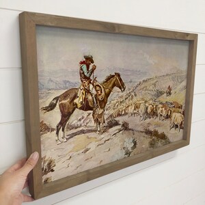 Cowboy Cattle Drive - Ranch House Canvas Art - Wood Framed - Etsy