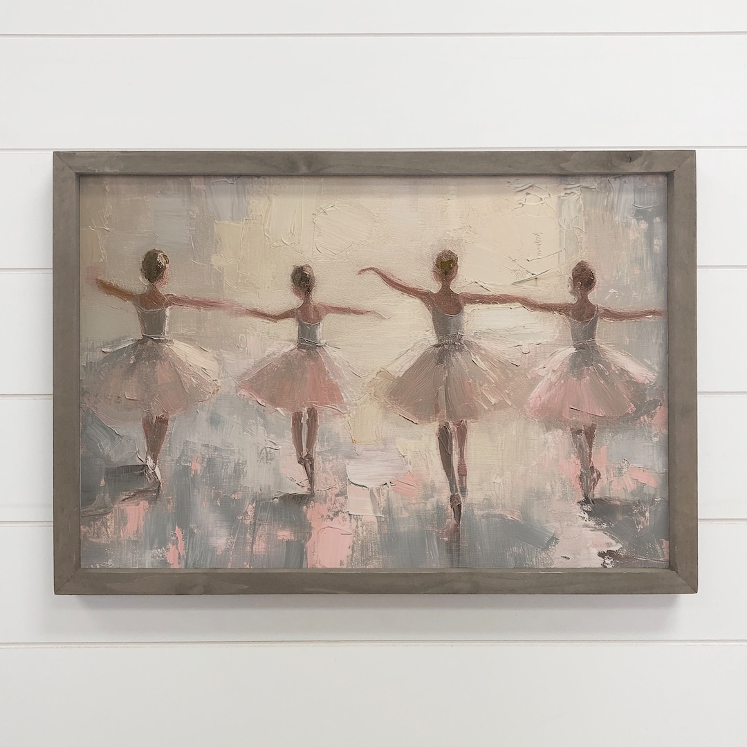Four Ballerinas - Dancing Canvas Art - Wood Framed Wall Art - Etsy