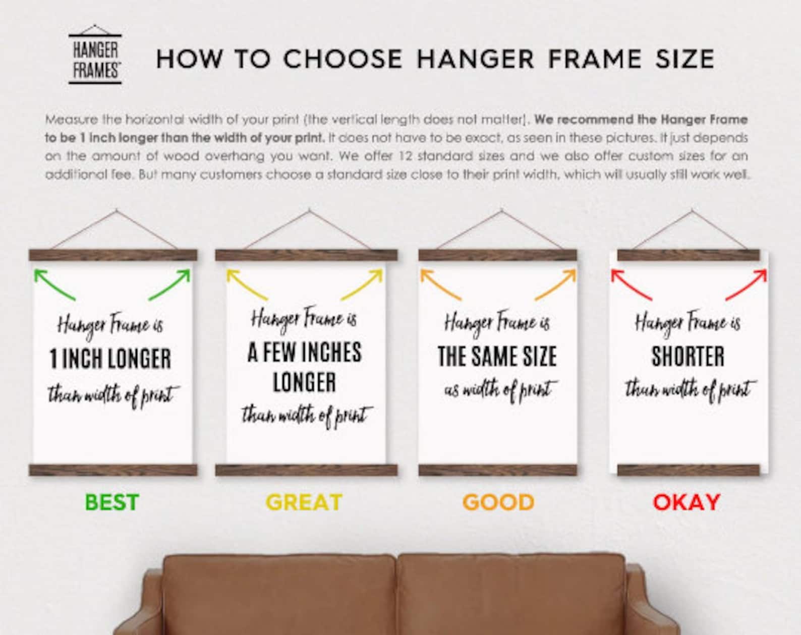 HANGER FRAMES™ Wooden Magnetic Poster Hanger for Framing Art | Etsy