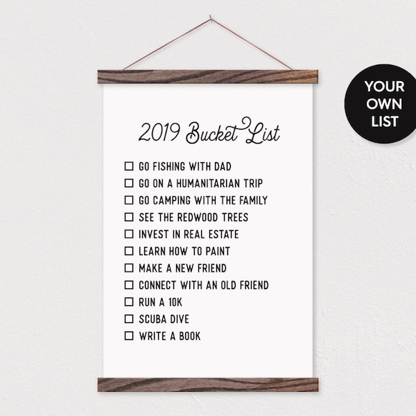 New Year Bucket List - Etsy