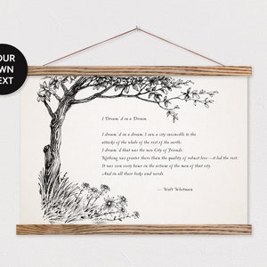 Custom Poem With Tree Drawing Any Pix or Text Printed on Canvas With ...