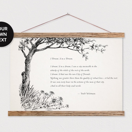 Custom Poem With Tree Drawing Any Pix or Text Printed on | Etsy