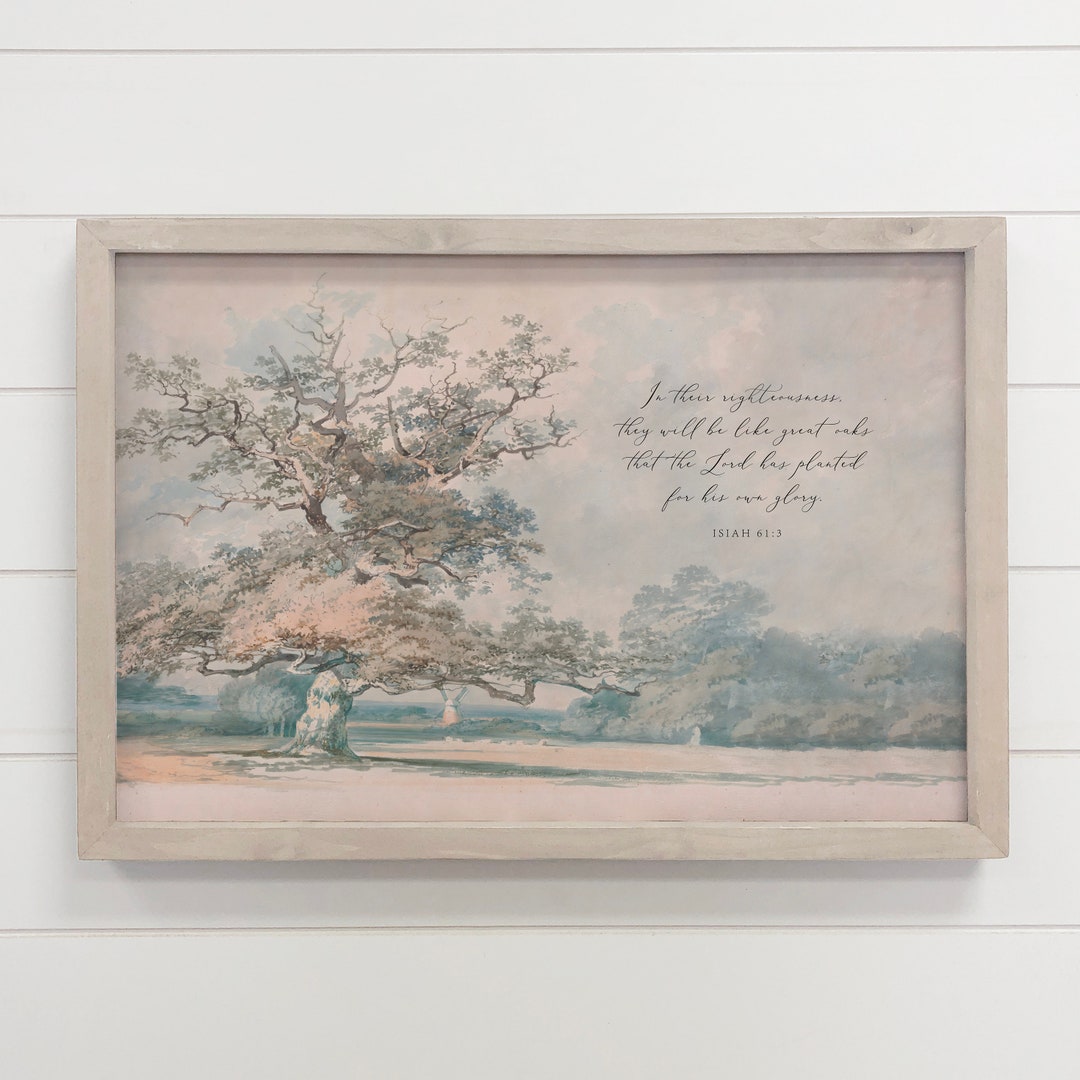 Great Oaks Bible Verse - Nature Scripture Canvas Art - Frame - Etsy