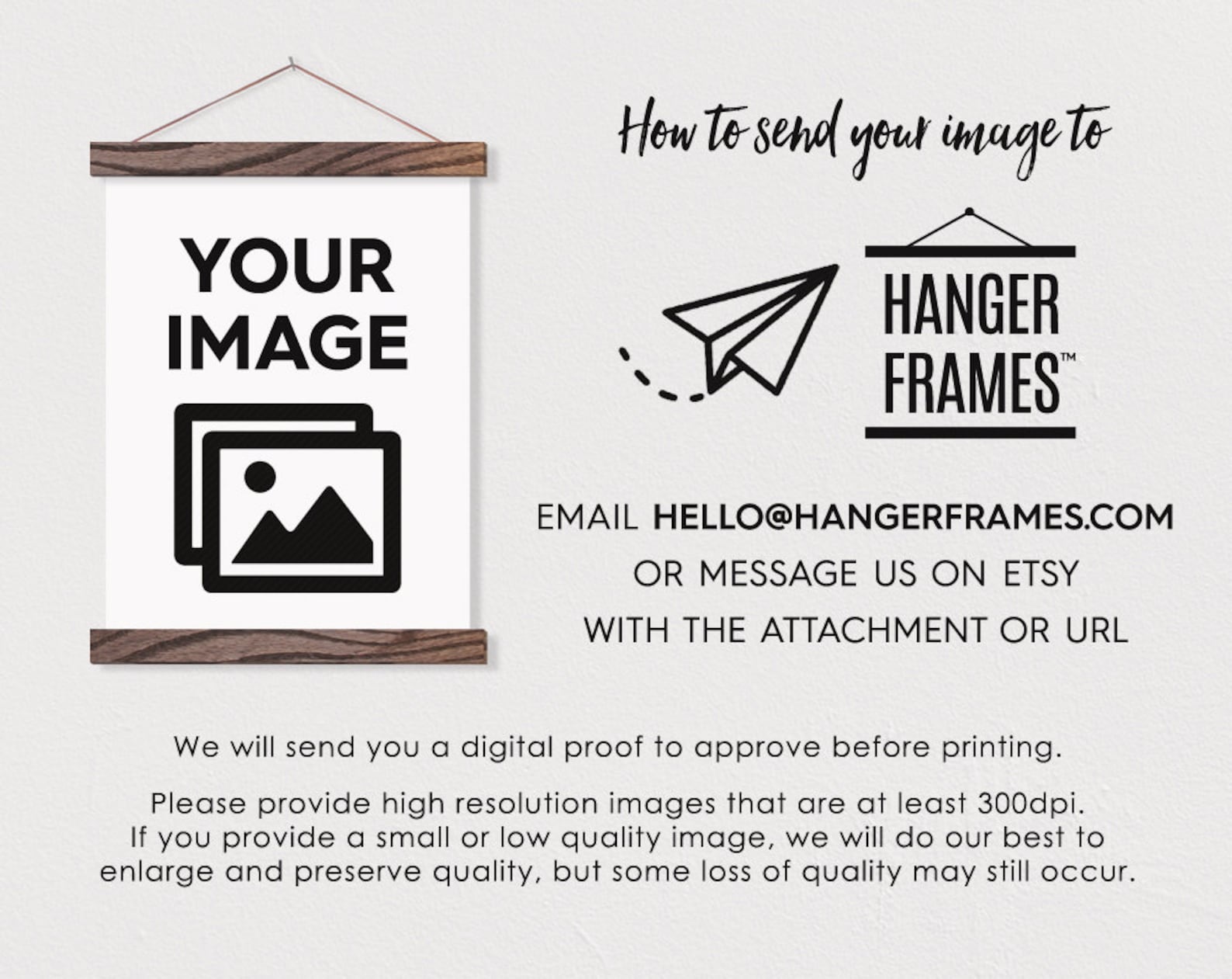 Handwritten Letter Printed on Canvas - Framed With Hanging Hanger ...