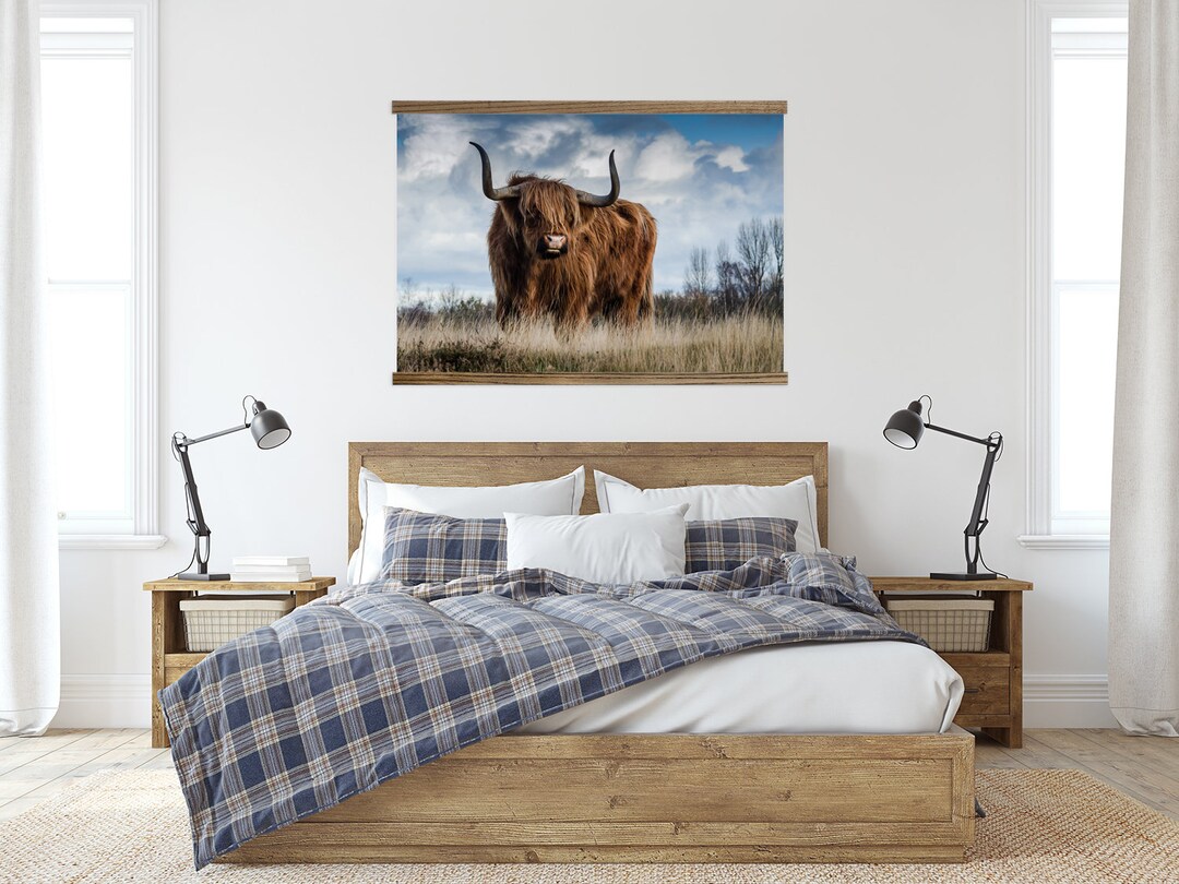 Highland Cow- Oversized Hanging Canvas - Etsy
