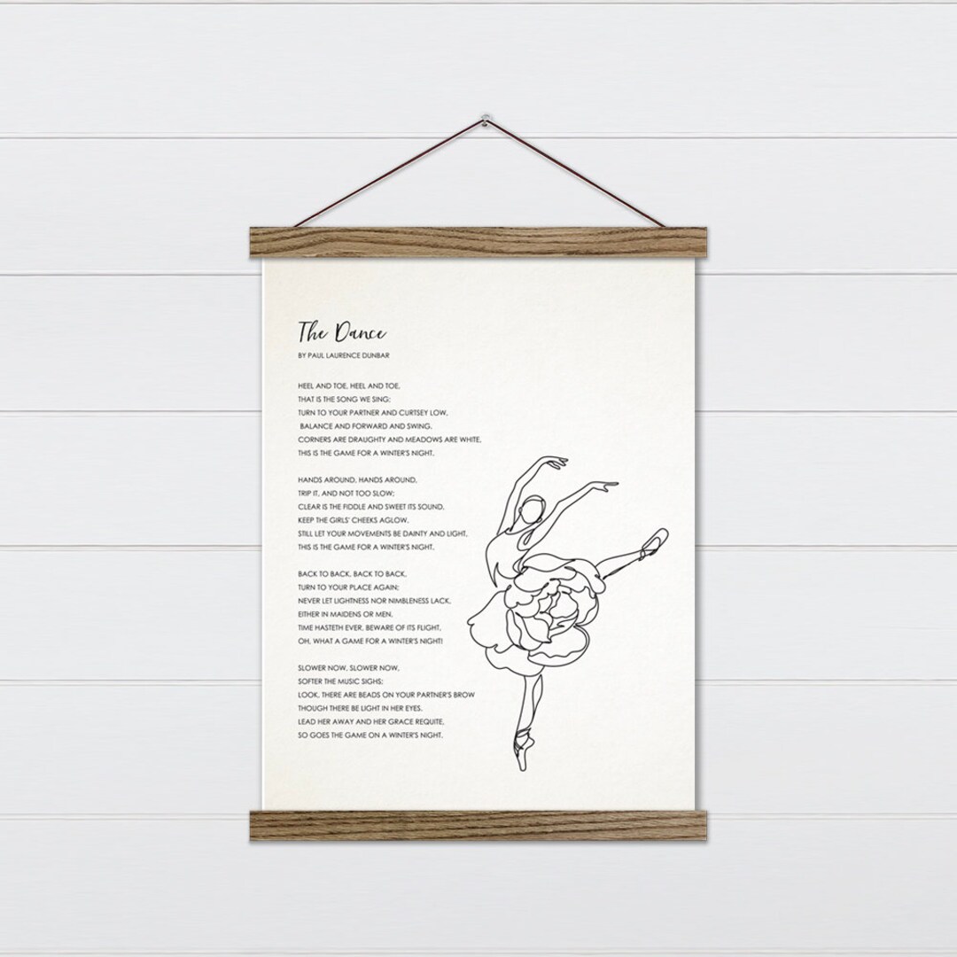 Dancer Poem Wall Hanging - Flower Ballerina Sketch - Custom Ballerina ...