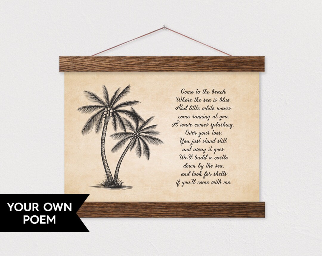 Beach Poem or Any Poem With Palm Trees Perfect for Beach House Wall ...