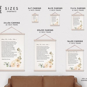 Watercolor Floral Poem Gift - Print Your Poem Wall Hanging - Any Pix or ...