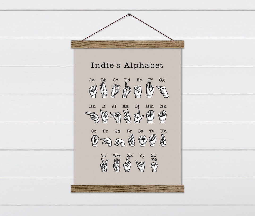 Sign Language Alphabet - Farmhouse Alphabet Wall Hanging - Nursery Wall ...