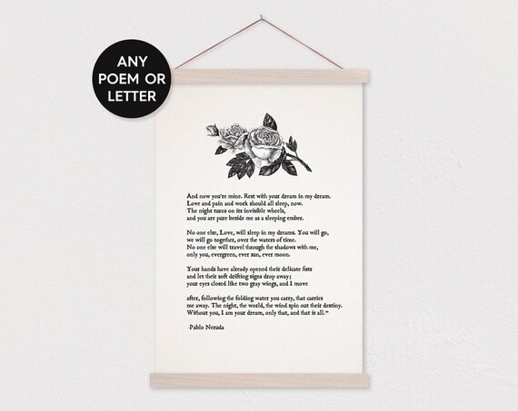 Love Poem Custom Canvas With Wood Poster Holder Any Words - Etsy