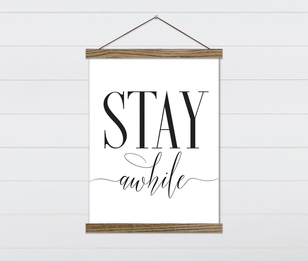 Stay Awhile Farmhouse Sign - Farmhouse Wall Decor Sign - Front Entry ...