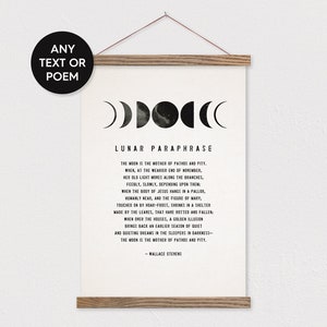 Any Poem Moon Phases Artwork on Canvas With Frame Any Pix or Text - Etsy