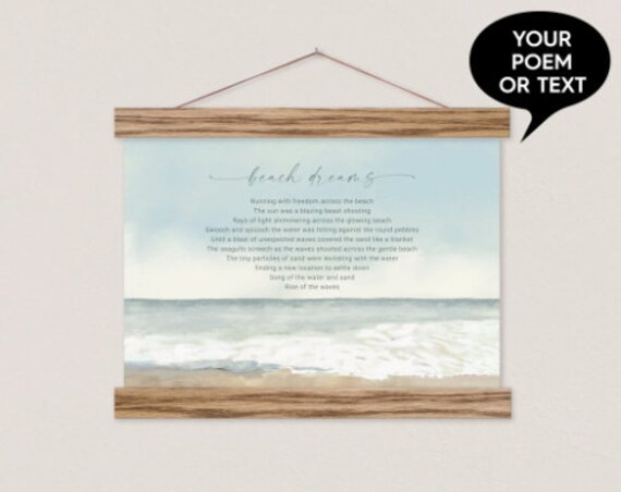 Beach Poem Wall Hanging Custom Poem Wall Art Art-pix | Etsy