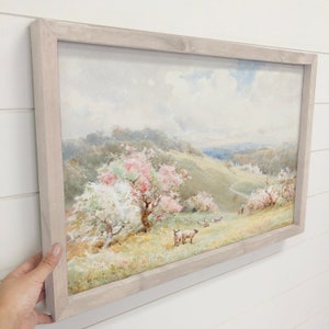 Lambs on Spring Mountain - Farmhouse Wall Decor - Spring Art - Etsy