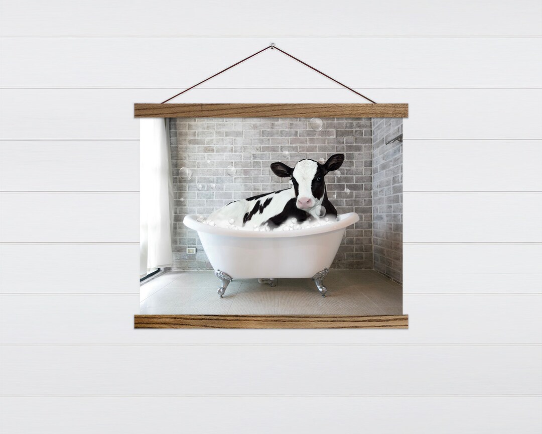 Dairy Cow in a Bathtub- Farmhouse Signs- Wall Decor- Bathroom Decor ...