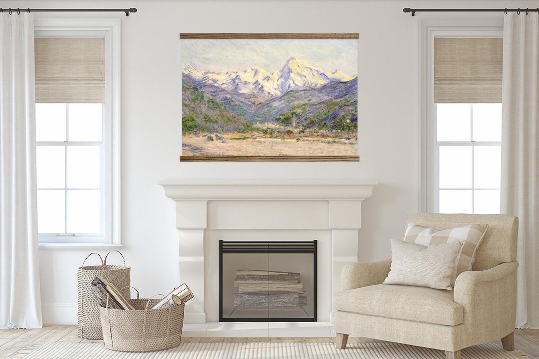 Monet Large Art Print - Valley of Nervia Mountain Painting Large Canvas ...