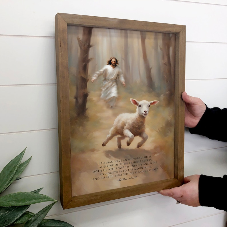 Jesus Chasing Lost Sheep - Matthew 18:12 Parable of the Lost Sheep ...