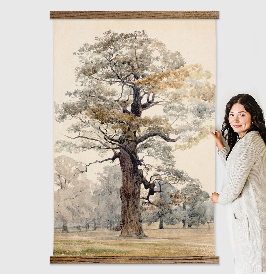 Art for Large Walls - Grand Oak Tree Large Canvas Print - Tall Wall Art ...