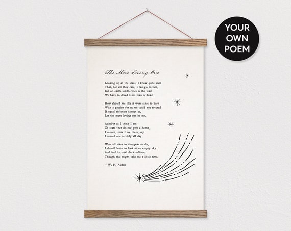 Custom Poem With Stars Printed on Canvas With Hanger Frame - Etsy UK