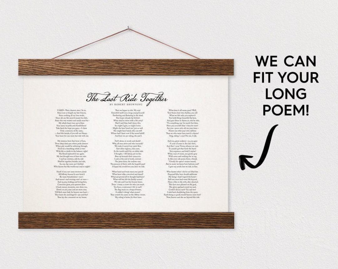 We Can Print Your Long Poem! Long Poem 3 Columns on Canvas With Frame ...