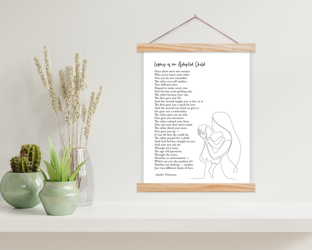 Mother's Day Poem on Canvas & Wood Frame - Adoptive Mother Poem - or ...
