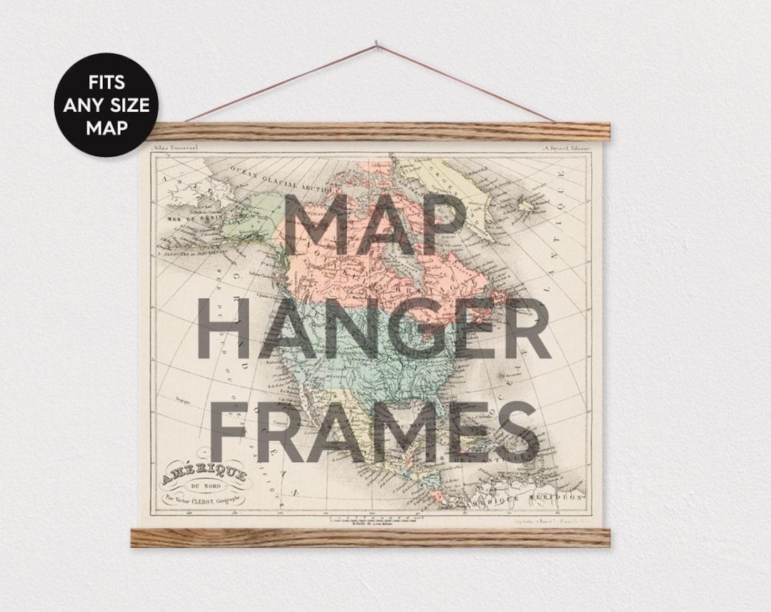 Map Hanger Frame - Magnetic Wood Poster Hanger - Etsy