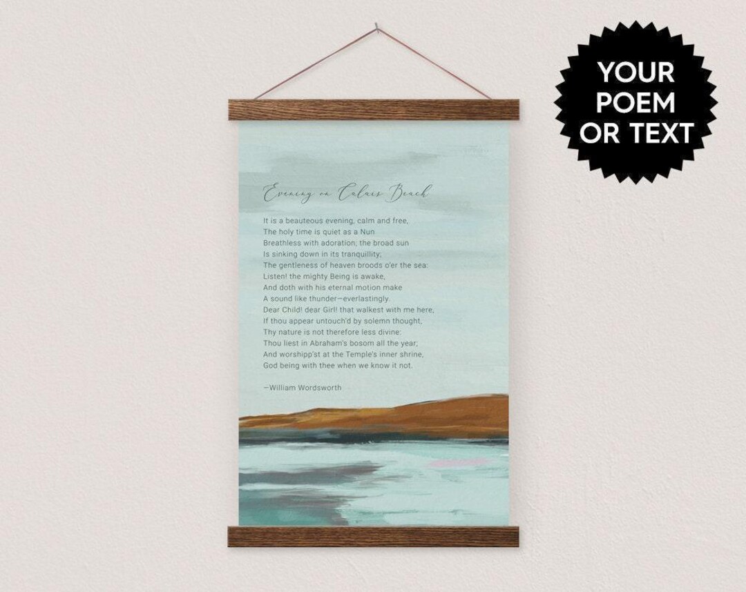 Coastal Wall Art - Coastal Painting Wall Hanging - Custom Poem Decor ...
