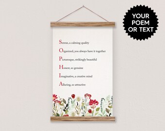 Acrostic Art Poem - Etsy