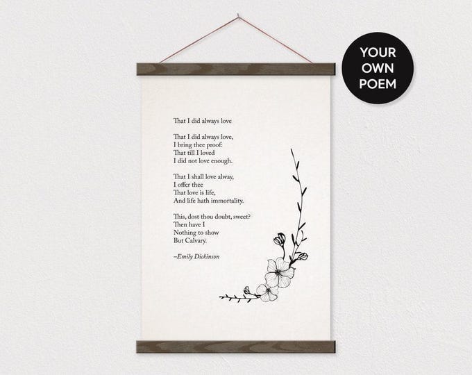 Custom Poem Print, Old Typewriter Font, Custom Poem, Framed Poem ...