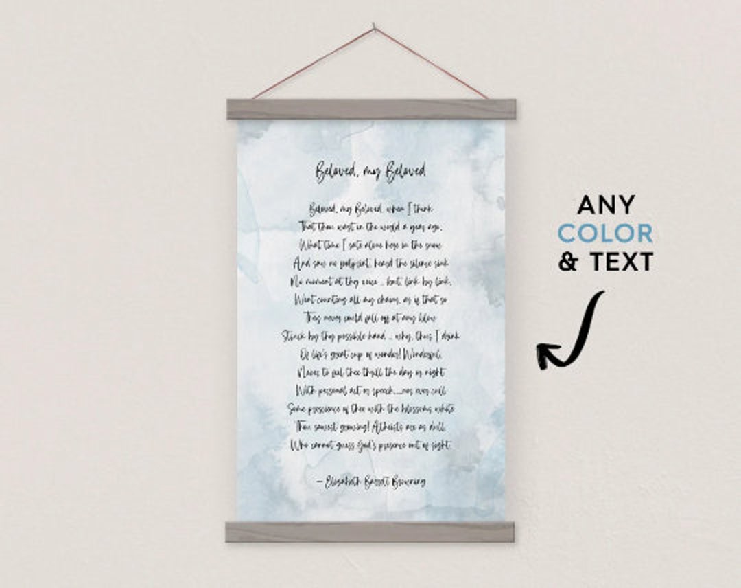 Simple Watercolor Wall Art - Custom Watercolor Poem Wall Hanging ...