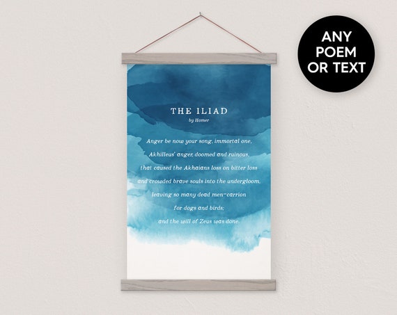 Ocean Fade Watercolor Canvas Poem Print With Hanging Wooden - Etsy