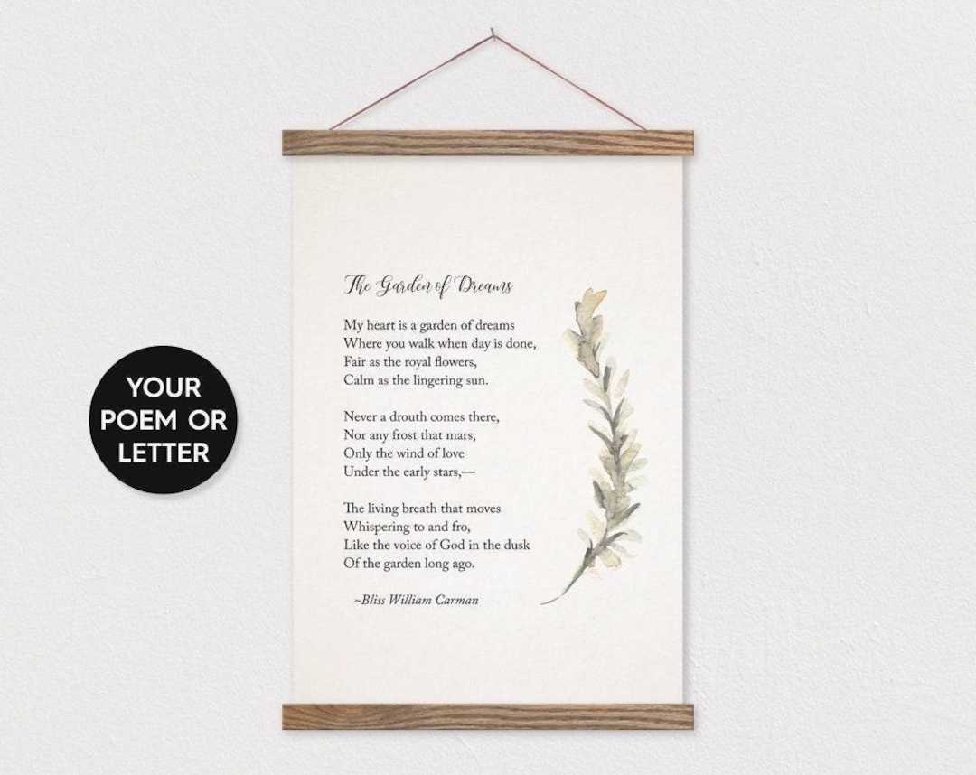Poem Gift With Watercolor Sprig Greenery Art - Optional Hanger Frame ...