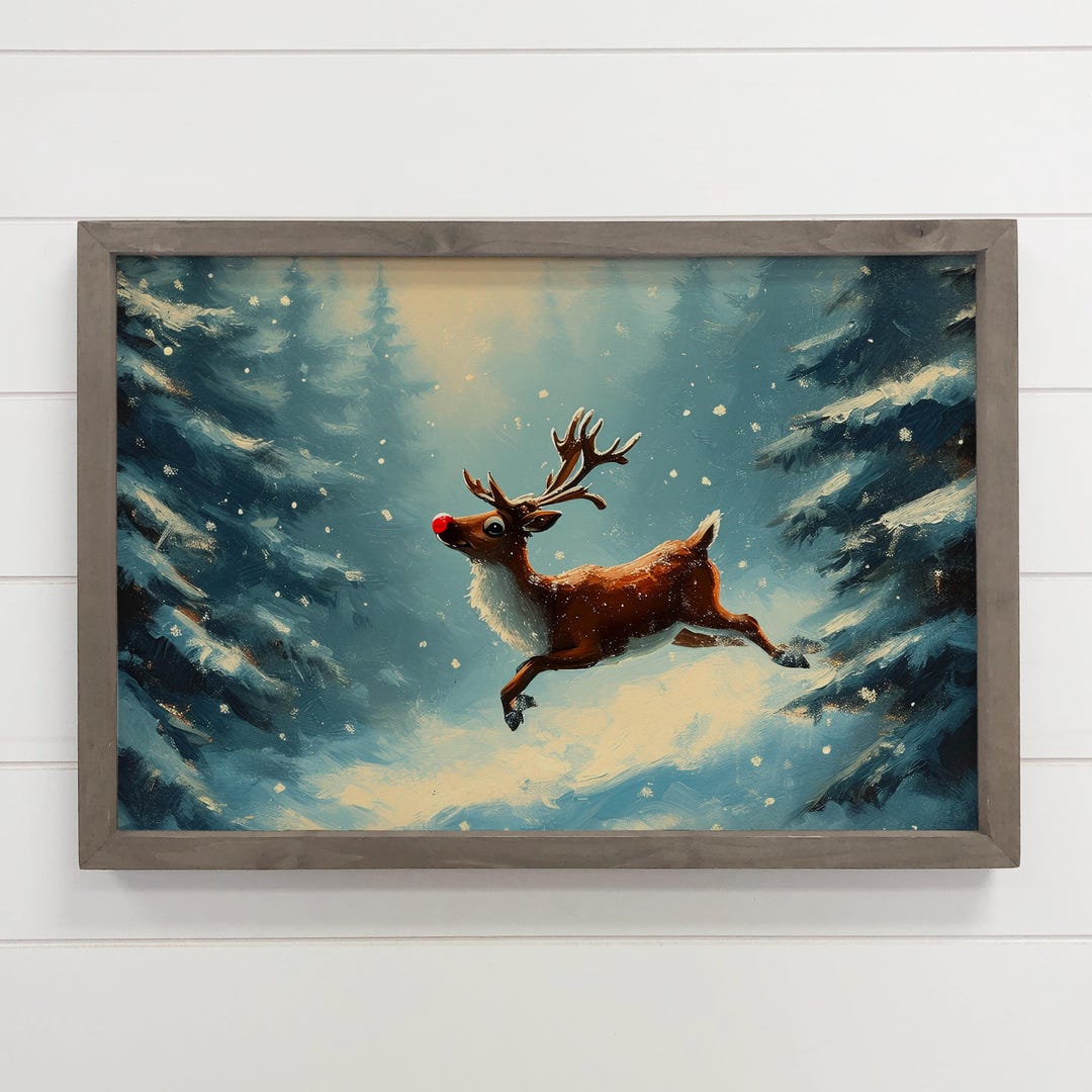 Rudolph the Red Nosed Reindeer - Christmas Canvas Art - Etsy