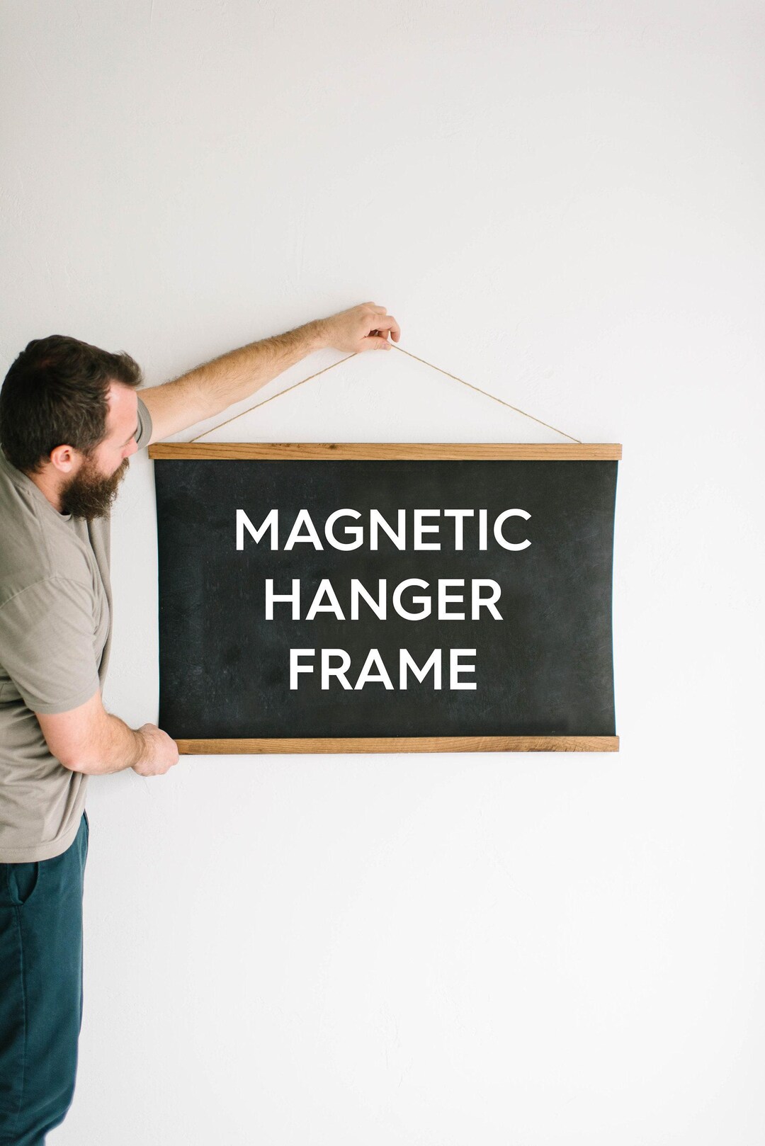 HANGER FRAMES™ - Wooden Magnetic Poster Hanger for Framing Art & Pictures- Poster Hanger- Print ...