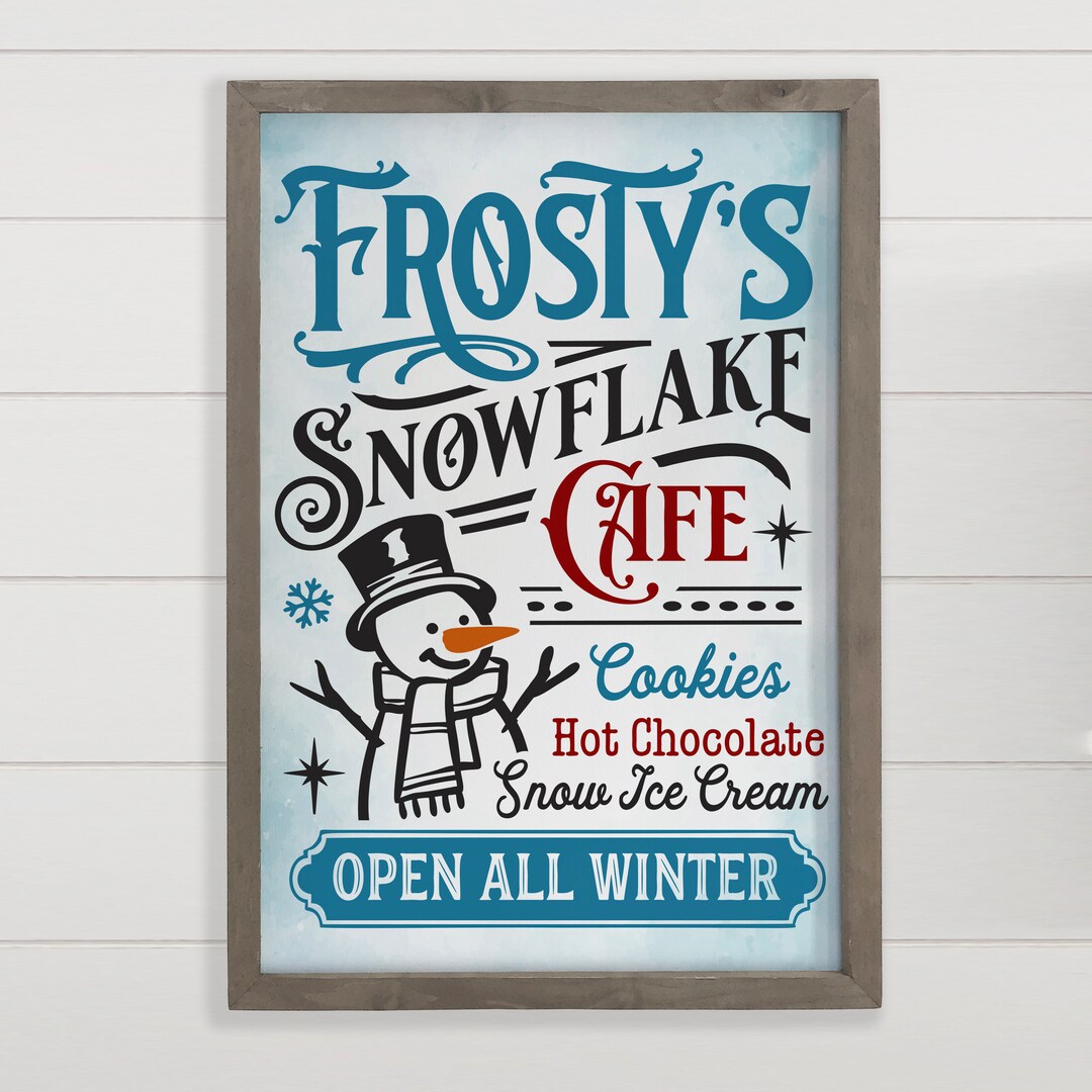 Frosty's Snowflake Café Framed Holiday Word Sign Kitchen - Etsy