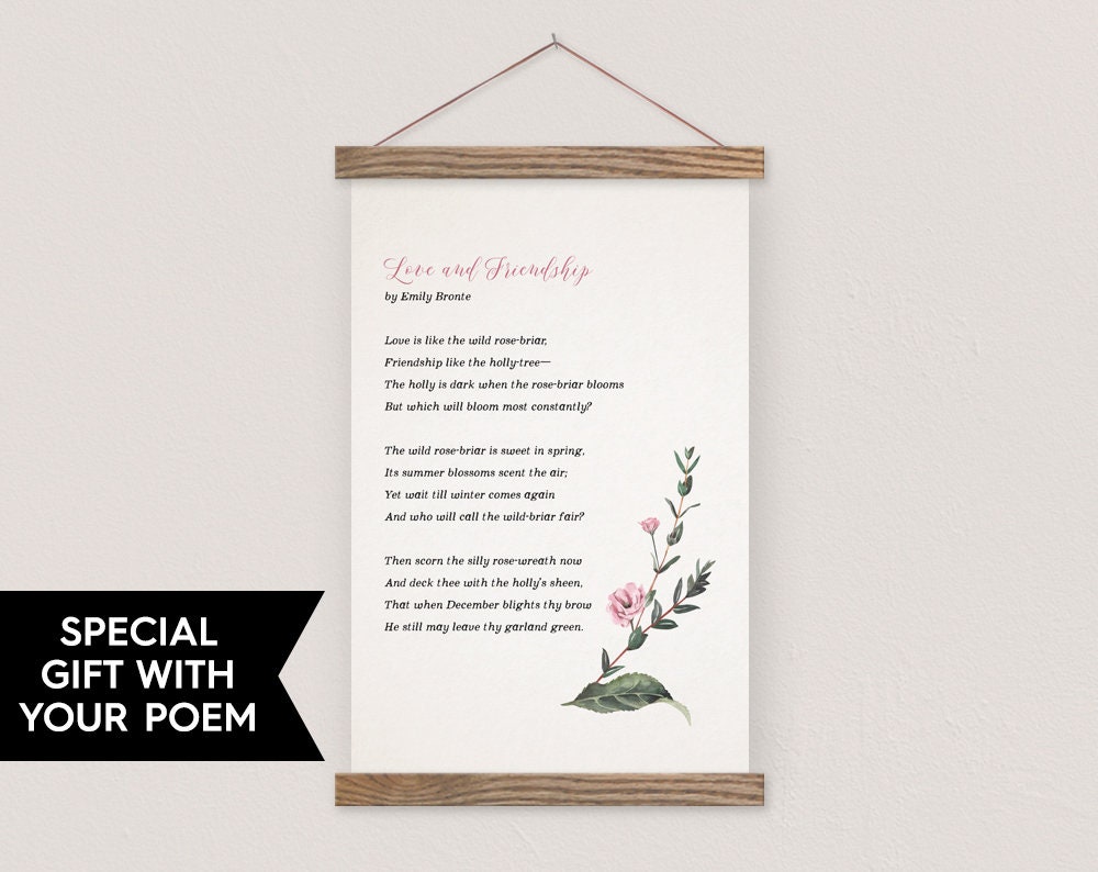 Custom Poem Print Gift Watercolor Flowering Branch Gift | Etsy