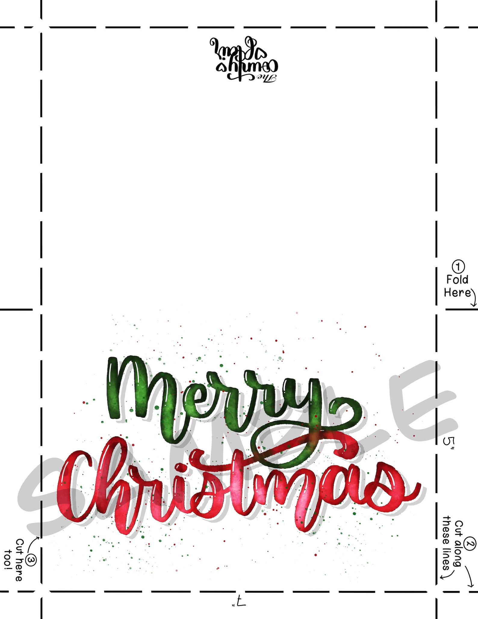 PRINTABLE Christmas Card | 5x7 | Merry Christmas - Instant Download PDF ...