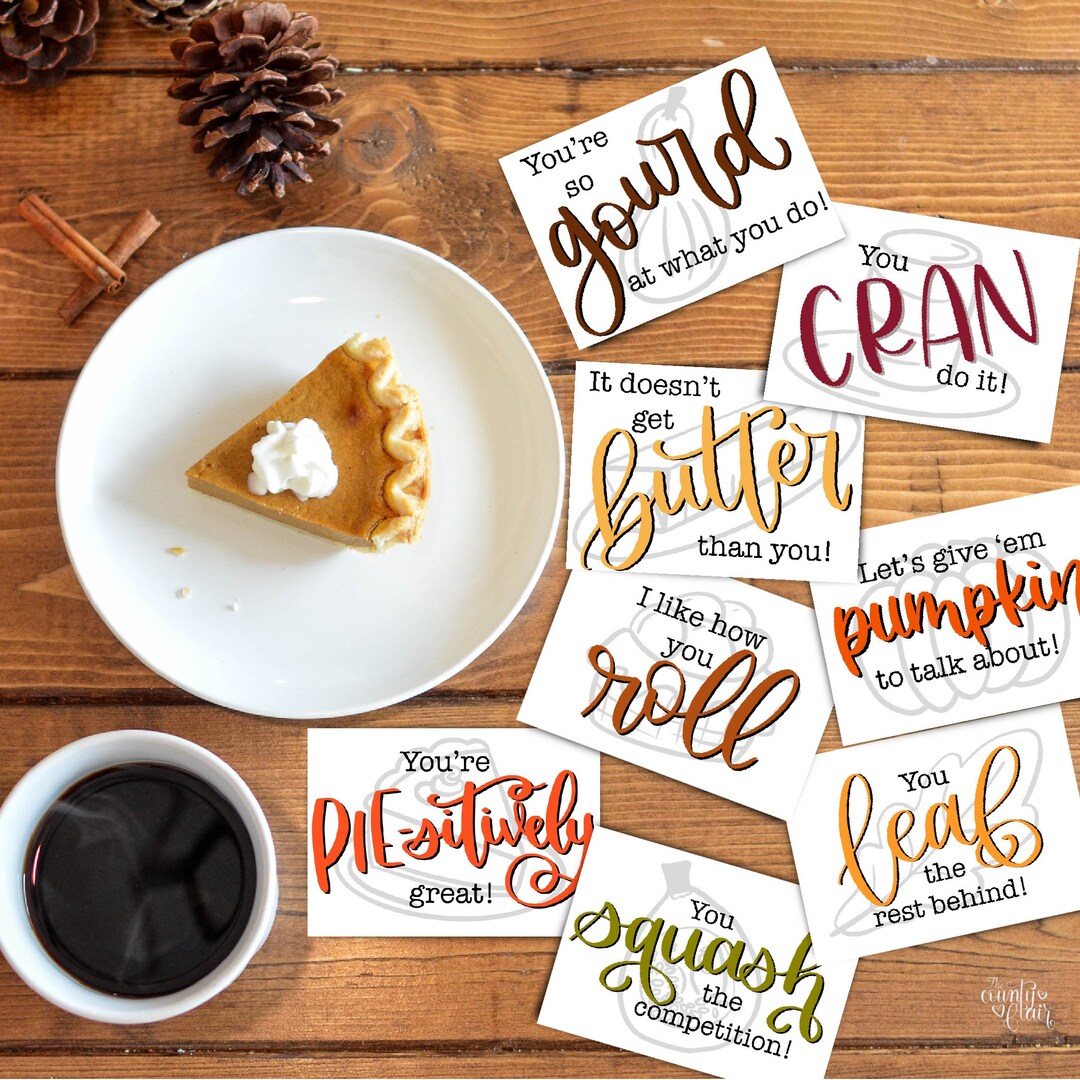 PRINTABLE Thanksgiving Themed Appreciation Cards | 2.5x3.5” | Fall ...